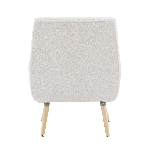 Linon Ivory Sherpa Accent Reid Chair, White