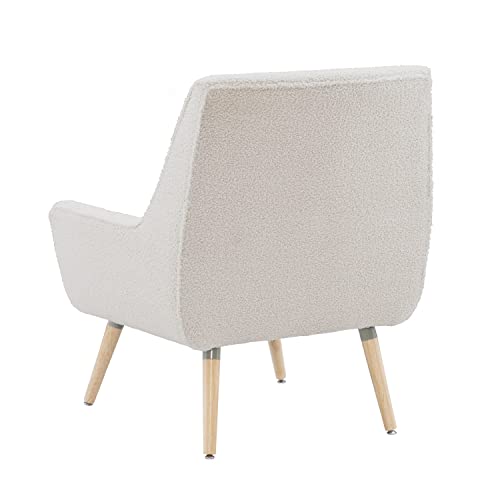 Linon Ivory Sherpa Accent Reid Chair, White