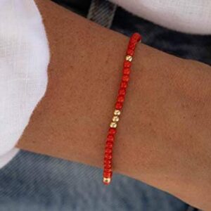 WORLD WIDE GEMS Jewelry Authentic Italian Coral | Mediterranean Sea Red Coral 3mm | Genuine red coral 3mm | Beaded red coral bracelet | Natural Coral