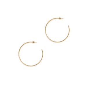 large gold hoop earrings for women - plated gold 40mm lightweight thin hoop earrings (gold, 40)