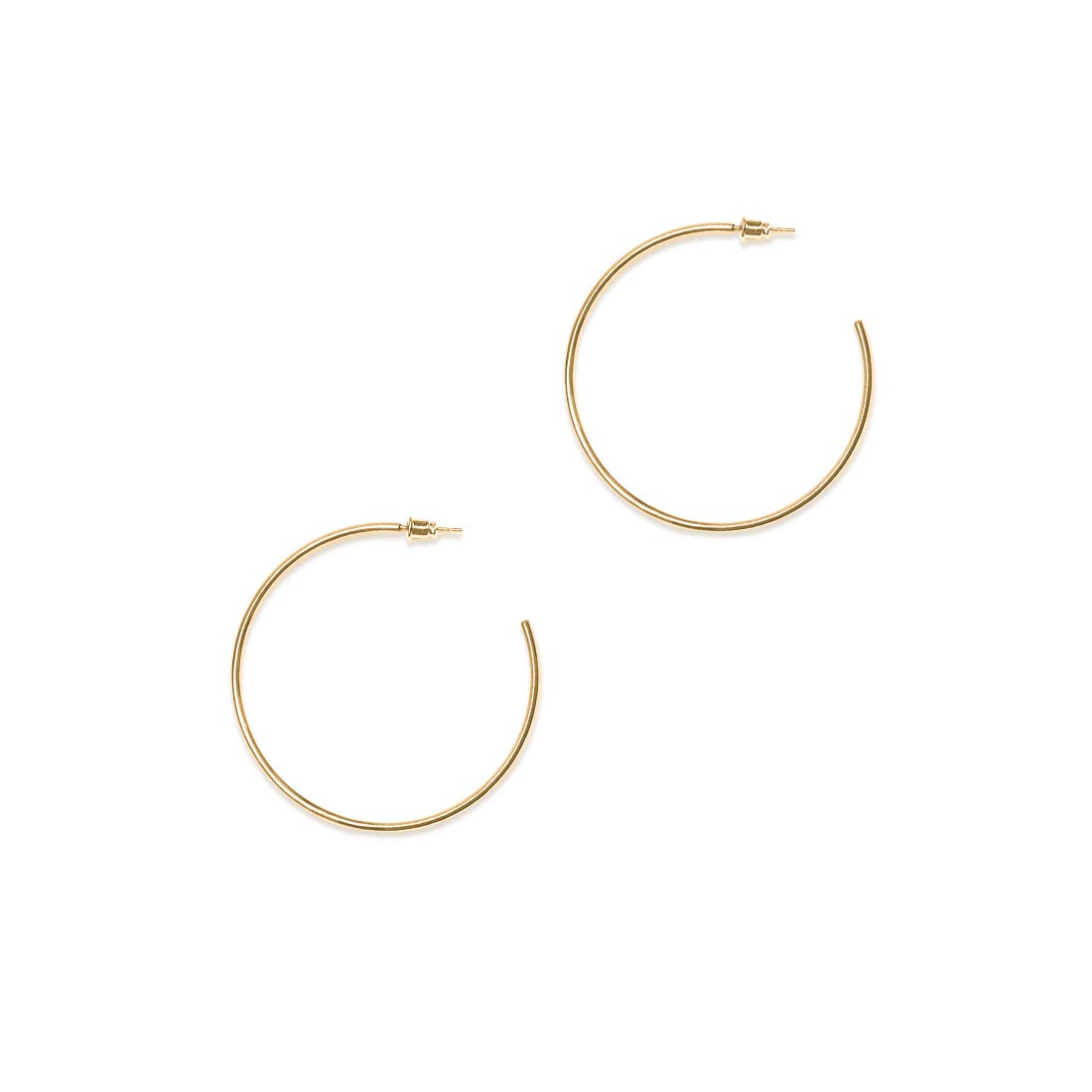 Large Gold Hoop Earrings for Women - Plated Gold 40mm Lightweight Thin Hoop Earrings (Gold, 40)