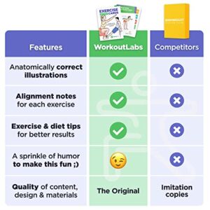 WorkoutLabs Exercise Cards: Bodyweight – Premium Home & Gym Workout Flash Cards Deck for Women and Men with 60 Exercises and 12 No Equipment Routines · Waterproof Plastic Fitness Flashcards