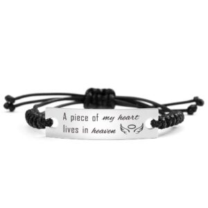 sousyokyo a piece of my heart lives in heaven bracelet bereavement gifts for loss of dad mom son daughter, widowed mother father