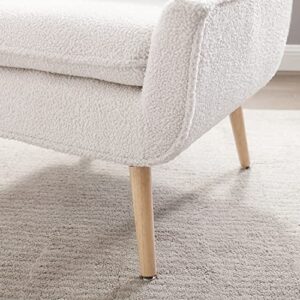 Linon Ivory Sherpa Accent Reid Chair, White