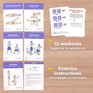 WorkoutLabs Exercise Cards: Bodyweight – Premium Home & Gym Workout Flash Cards Deck for Women and Men with 60 Exercises and 12 No Equipment Routines · Waterproof Plastic Fitness Flashcards