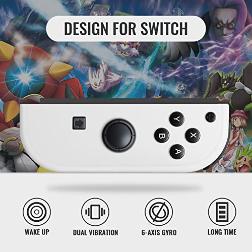 Tenvoonl Left Joysticks for video games, Alternatives for Switch Left Joy Pad Controller with Built-in 6-Axis Gyroscope and Joypad Strap(Right White)