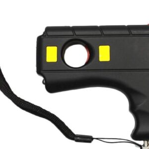 Dev Multicolored Gun Stun Gun with Led Light Rechargeable Safety Disable Pin (Black SH 13292)