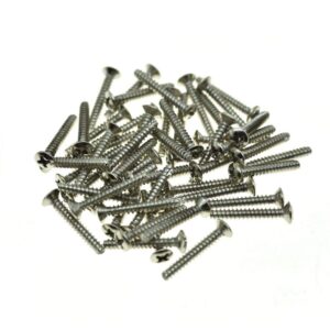 KAISH Pack of 50 Metric Thread M3 Single Coil Pickup Mounting Screws and Springs 3x21.5mm for ST Strat/Tele Nickel