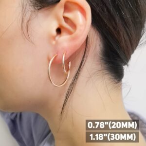 Large Gold Hoop Earrings for Women - Plated Gold 40mm Lightweight Thin Hoop Earrings (Gold, 40)