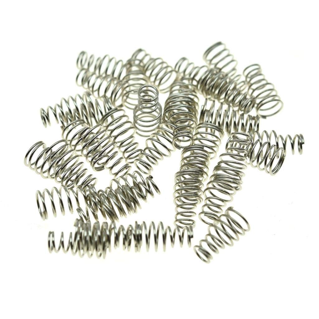 KAISH Pack of 50 Metric Thread M3 Single Coil Pickup Mounting Screws and Springs 3x21.5mm for ST Strat/Tele Nickel