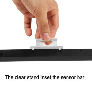 Aokin Sensor Bar for Wii, Replacement Wireless Infrared Ray Sensor Bar for Nintendo Wii and Wii U Console, Includes Clear Stand, Black