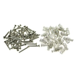 kaish pack of 50 metric thread m3 single coil pickup mounting screws and springs 3x21.5mm for st strat/tele nickel