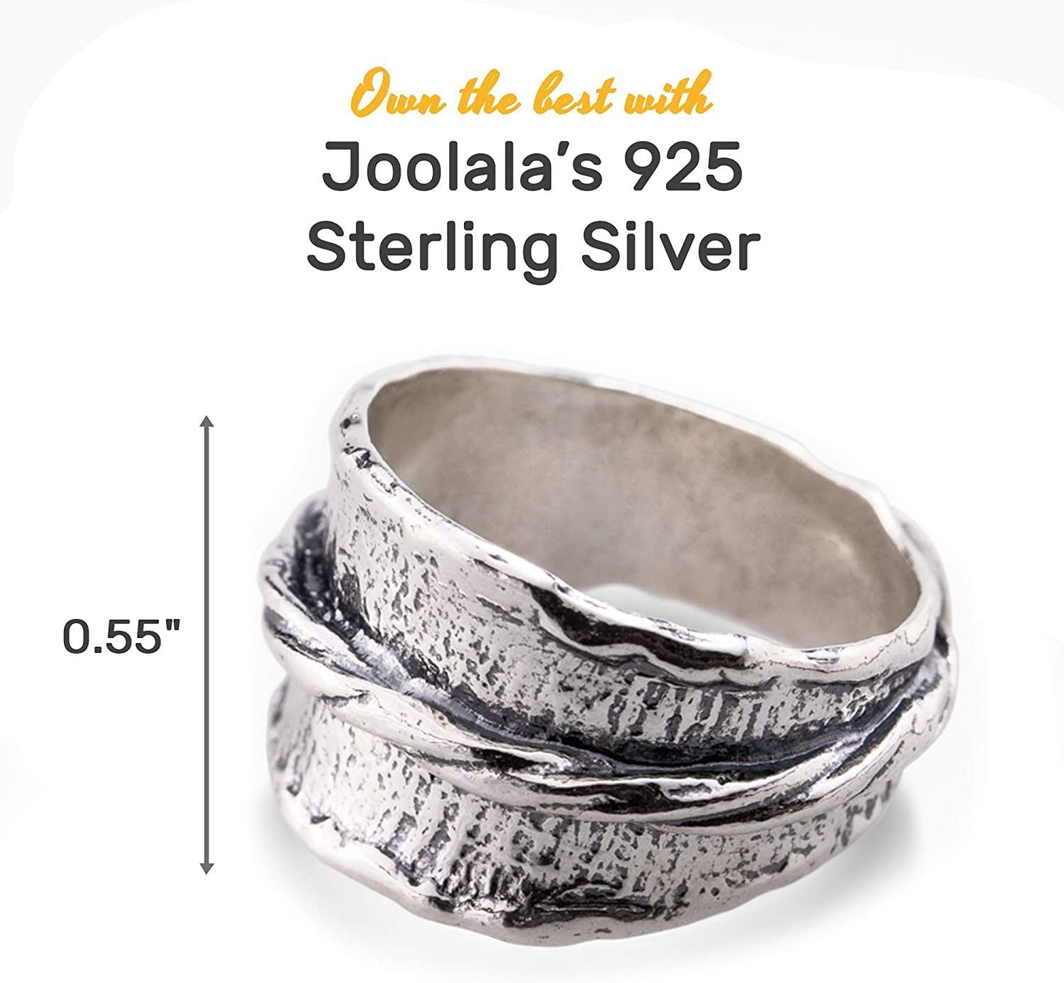 Joolala Sterling Silver Women’s Ring – 925 Silver Rings for Women – Elegant and Stylish Design – Various Models – Gorgeous Oxidized Finish – Ideal Promise Ring, Anniversary (7)