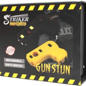 Dev Multicolored Gun Stun Gun with Led Light Rechargeable Safety Disable Pin (Black SH 13292)