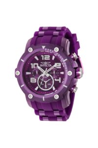 invicta men's 40801 pro diver quartz multifunction purple dial watch