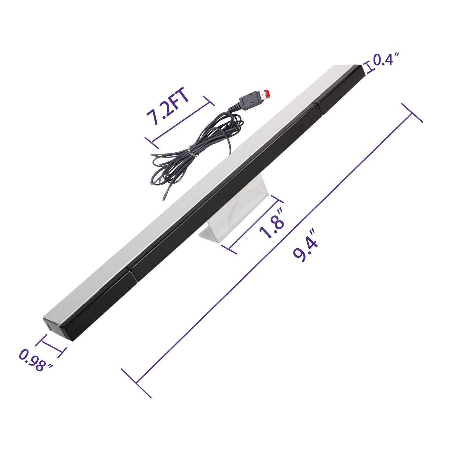 Xahpower Sensor Bar for Wii, Replacement Wired Infrared Ray Sensor Bar for Nintendo Wii and Wii U Console