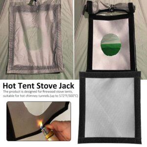 Hot Tent Stove Jack Tent Highly Flame-Retardant Firewood Stove Furnace Pipe Fireproof Anti-Scald Protection Ring Hot Tent Stove Jack（9 X 7.8 Inch）