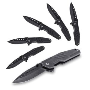 lichamp tactical folding pocket knife for men, 6-pack flip knife spring assisted opening, sharp pocket knife with clip for camping, hunting, hiking, indoor and outdoor activities