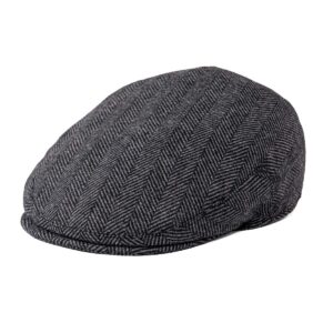 feinion men's wool tweed newsboy ivy cap gatsby golf flat hat (herringbone grey, 7 1/4)