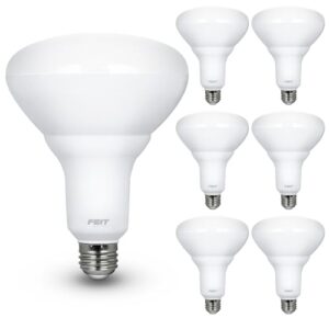 feit electric led br40 bulbs, dimmable, 65w equivalent, 10 year life, 850 lumens, e26 base, 5000k daylight, flood lights, recessed can light bulbs, damp rated, ul listed, 6 pack, br40dm85010kled/2/3