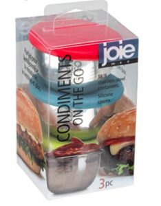 joie msc international containers condiments on the go, bpa free, set of 3, one size, colors may vary