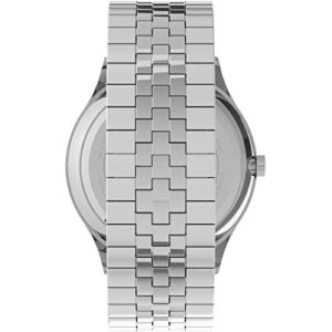 Timex Men's Modern Easy Reader 40mm Watch – Silver-Tone Case White Dial with Expansion Band