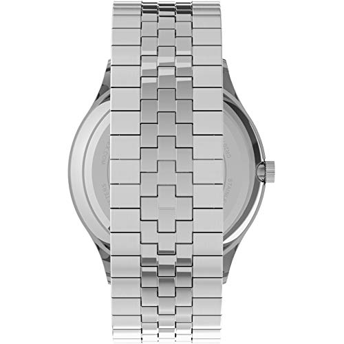 Timex Men's Modern Easy Reader 40mm Watch – Silver-Tone Case White Dial with Expansion Band