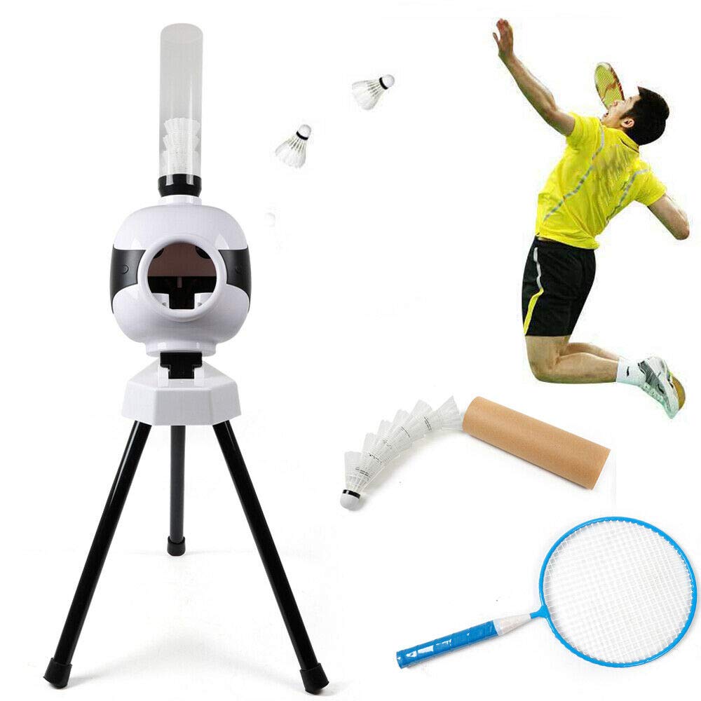 Gdrasuya10 Automatic Badminton Serve Machine Badminton Trainer Training Machine, Shuttlecock Launcher Badminton Robot Shooting Machine for Indoor & Outdoor Training