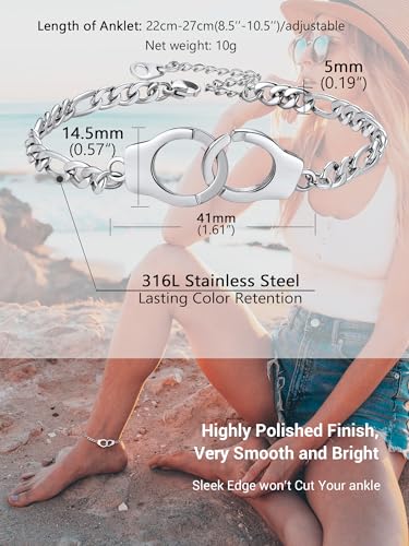 PROSTEEL Ankle Bracelets Foot Jewelry For Women Ankle Braclet Braclets Bracelts Silver Anklets Stainless Steel Chain Anklet