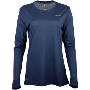 nike women's legend l/s t sp20 top - college navy/college navy/cool grey