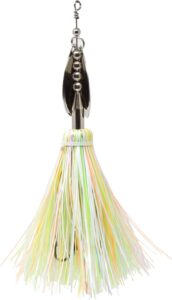 tooth shield tackle chubby musky bucktail (frosted lemon lime) muskie pike double 9 inline spinner musky lures baits tackle