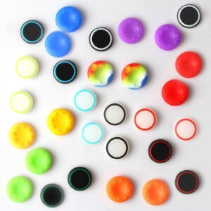 Androxeda Joystick Thumbstick Cap Attachments Protective Cap Made of Silicone for PS4, Xbox 360, PS3 Controllers (15 Pairs of Mixed Colors)