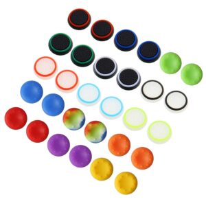 androxeda joystick thumbstick cap attachments protective cap made of silicone for ps4, xbox 360, ps3 controllers (15 pairs of mixed colors)