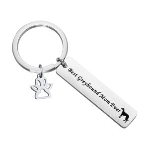 feelmem dog lover gift greyhound mom gift best greyhound mom ever keychain gift for greyhound owner dog mom fur mama gift