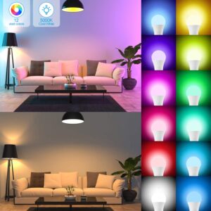 Vgogfly RGB Led Light Bulbs 10W Color Changing Light Bulb with Remote Control 5000k Daylight White (2 Pack)