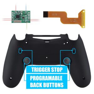 extremerate black dawn 2.0 flashshot trigger stop remap kit for ps4 cuh-zct2 controller, upgrade board & redesigned back shell & back buttons & trigger lock for ps4 controller jdm 040/050/055