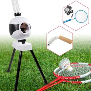 Gdrasuya10 Automatic Badminton Serve Machine Badminton Trainer Training Machine, Shuttlecock Launcher Badminton Robot Shooting Machine for Indoor & Outdoor Training