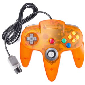 miadore 2 Packs N64 Controllers, Classic N64 Bit 64 Wired Joystick for Ultra N64 Video Game System N64 Console (Jungle Blue and Orange)