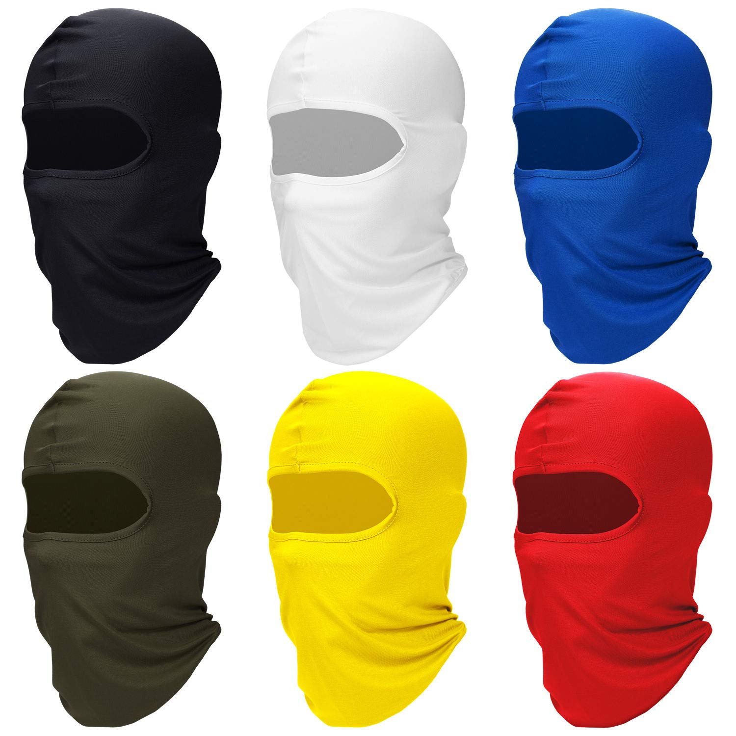 SATINIOR 6 Pieces Ski Mask for Men Balaclava Full Face Cover UV Sun Protection Cooling Neck Gaiter Clothing Scarf Bandana(Simple Color)