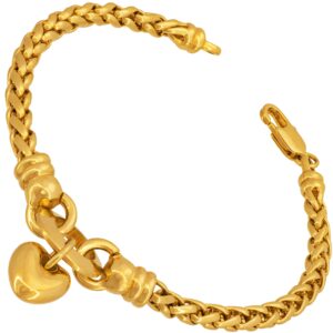 lifetime jewelry 4mm love heart bracelet for women and men 24k real gold plated (9)