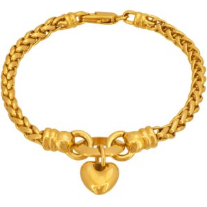 LIFETIME JEWELRY 4mm Love Heart Bracelet for Women and Men 24k Real Gold Plated (9)