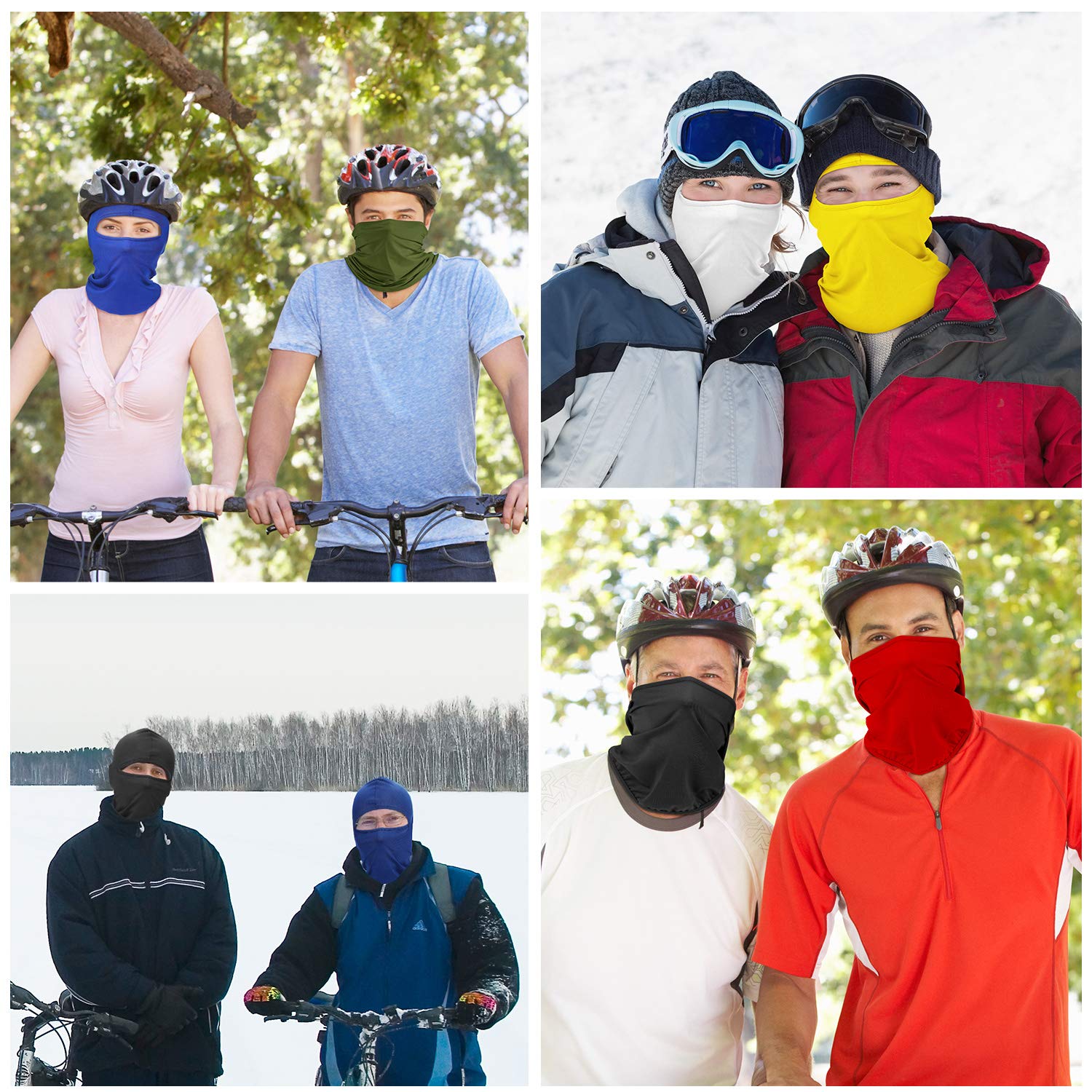 SATINIOR 6 Pieces Ski Mask for Men Balaclava Full Face Cover UV Sun Protection Cooling Neck Gaiter Clothing Scarf Bandana(Simple Color)