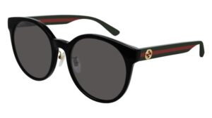 gucci gg0416sk 002 55m black/multicolor/grey round sunglasses for women + bundle with designer iwear eyewear kit