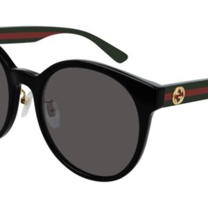 Gucci GG0416SK 002 55M Black/Multicolor/Grey Round Sunglasses For Women + BUNDLE with Designer iWear Eyewear Kit