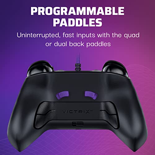 Victrix Gambit World's Fastest Licensed Xbox Controller, Elite Esports Design with Swappable Pro Thumbsticks, Custom Paddles, Swappable White / Purple Faceplate for Xbox One, Series X/S, PC