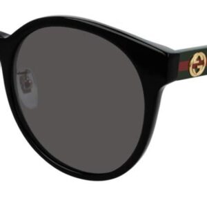 Gucci GG0416SK 002 55M Black/Multicolor/Grey Round Sunglasses For Women + BUNDLE with Designer iWear Eyewear Kit