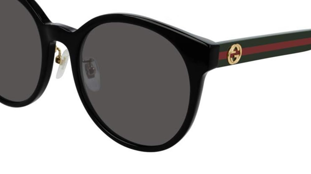 Gucci GG0416SK 002 55M Black/Multicolor/Grey Round Sunglasses For Women + BUNDLE with Designer iWear Eyewear Kit