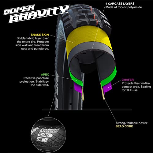 SCHWALBE - Magic Mary Downhill and Enduro Tubeless Folding Bike Tire | 29 x 2.35 | Evolution Line, Super Gravity, Addix Soft | Black