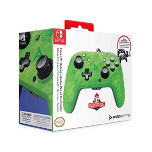 pdp controller faceoff deluxe+ audio wired switch camo green