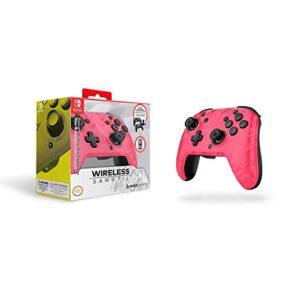 PDP Gaming Faceoff Deluxe Wireless Switch Pro Controller - Pink Camo / Camouflage - Officially Licensed by Nintendo - Customizable buttons, sticks, triggers, and paddles - Motion Sensing Controllers